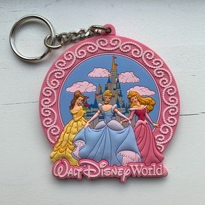 Disney | Accessories | Vintage Disney Princess Pink Rubber Keychain ...